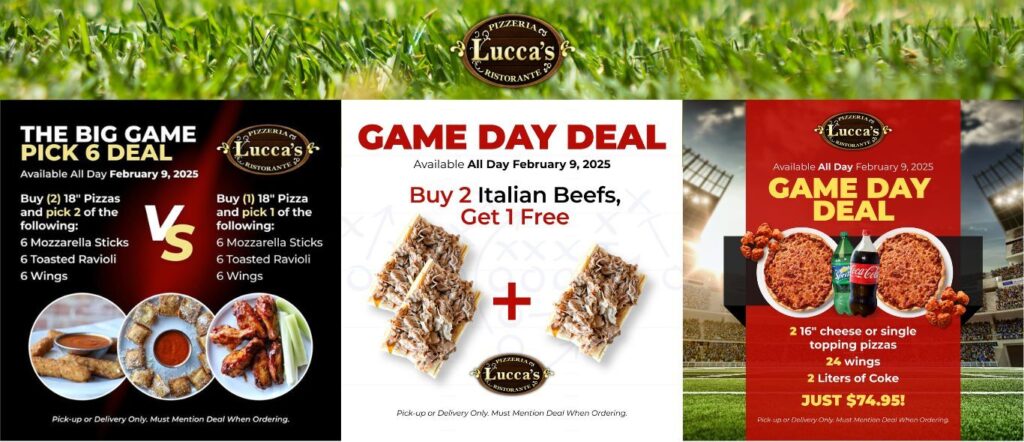 The Big Game Deals for Free Appetizers or an Italian Beef!